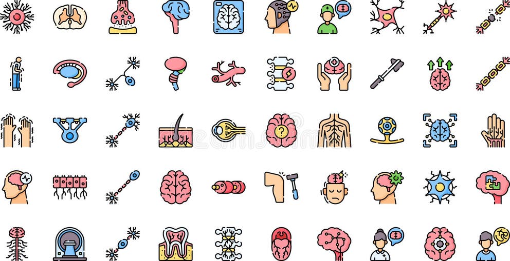 Central Nervous System Icons High-Quality Vector Icons Collection with ...