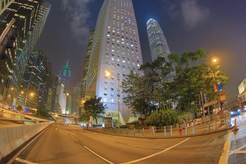 Central at Night , Hong Kong Editorial Stock Image - Image of office ...