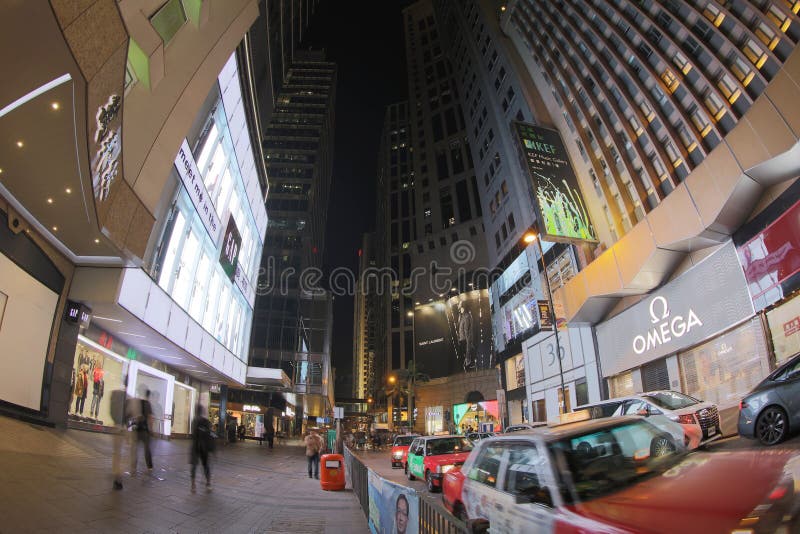Central at Night of Queen Road Central Editorial Image - Image of ...