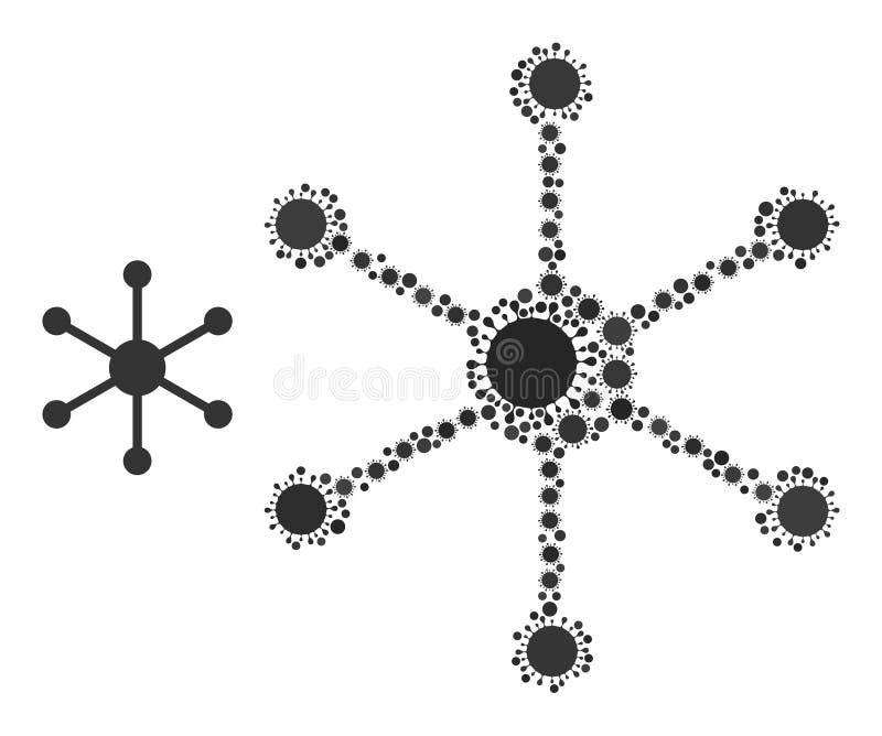 Central Node Icon - Bacterium Mosaic Stock Vector - Illustration of ...