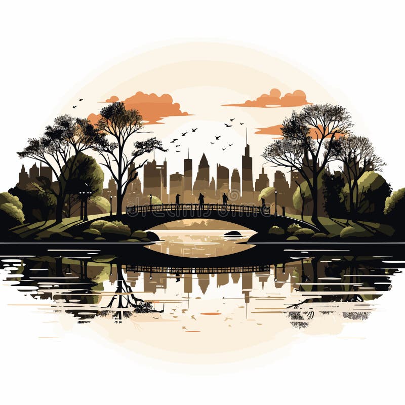 Central Park. Central Park Hand-drawn Comic Illustration. Vector Doodle ...