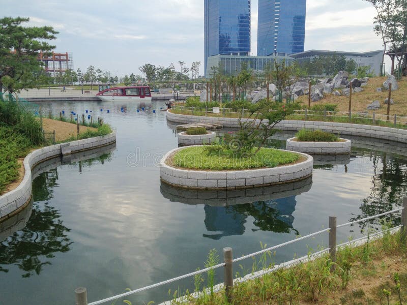 Central Park Songdo in South Korea Stock Photo - Image of park, tall ...