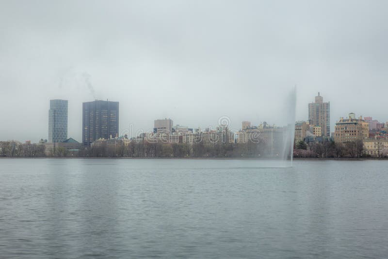 Central Park Water Reservoir in the Spring Stock Photo - Image of ...