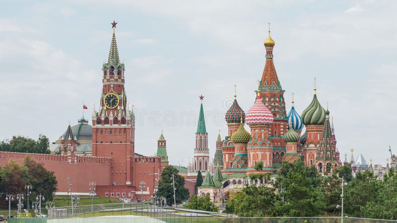 Central Part of Moscow in Cloudy Day. Stock Image - Image of center ...