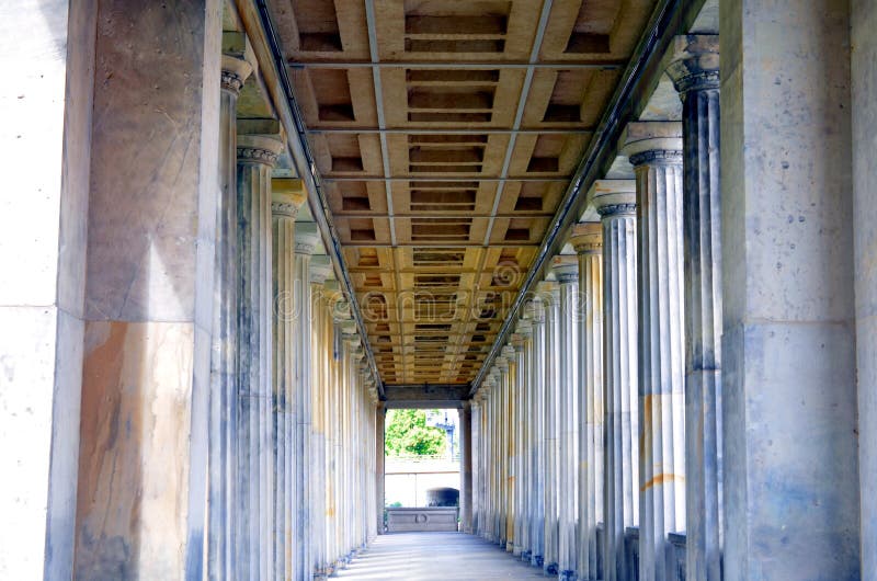 Central Perspective Shot of Pillars Stock Image - Image of centrically ...