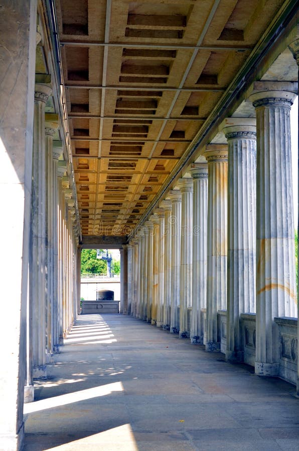 Central Perspective Shot of Pillars Stock Image - Image of external ...