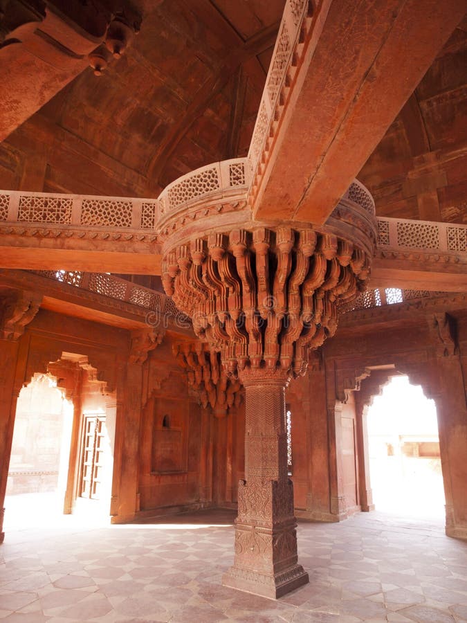 The Central Pillar Of Diwan-i-khas Stock Image - Image of facade ...