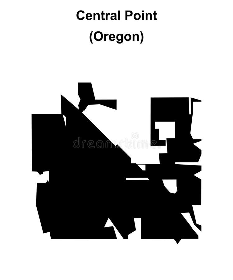 Central Point outline map stock vector. Illustration of border - 357530236