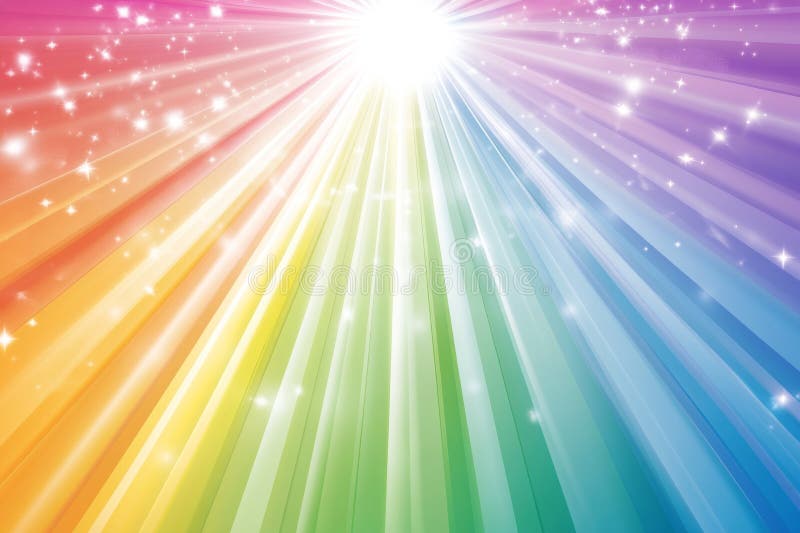 A Central Point is the Source of Abstract Rainbow Light Rays that ...