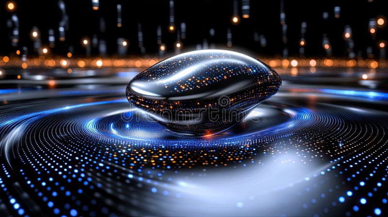 Central Processing Hub with Glowing Cables Stock Image - Image of ...