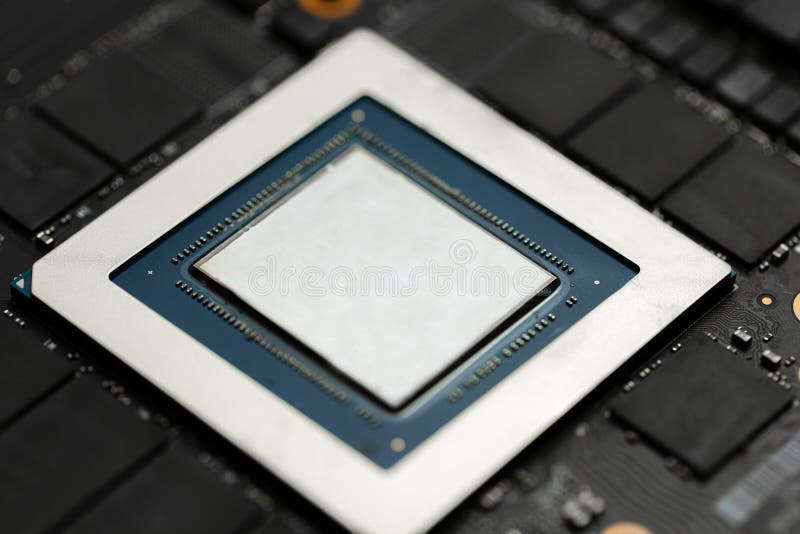 Closeup of Computer Components in an Open Case Under the Lights Stock ...