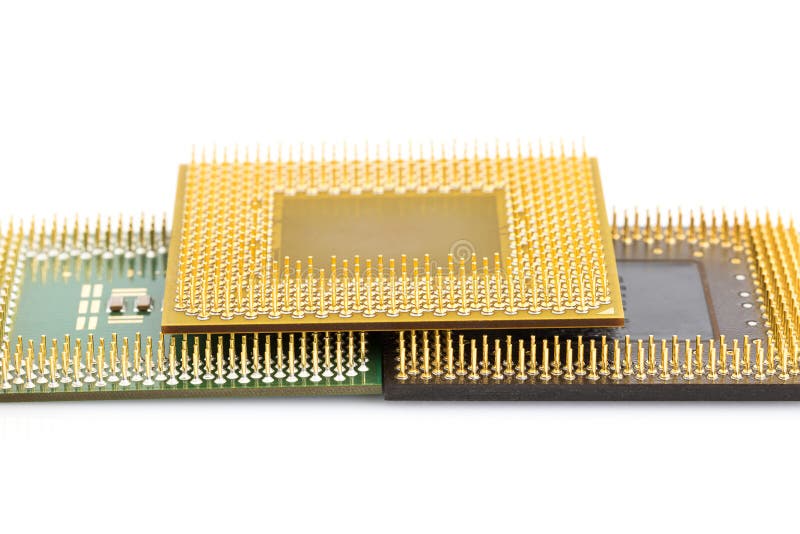 Central Processing Unit or Computer Chip Stock Image - Image of ...
