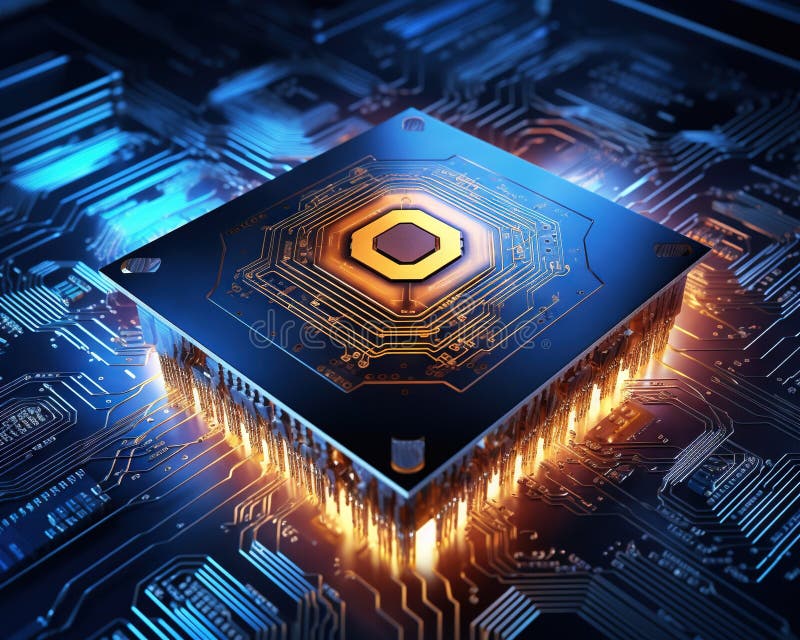 The Central Processing Unit Is A Concept For Digital Computing Stock Illustration