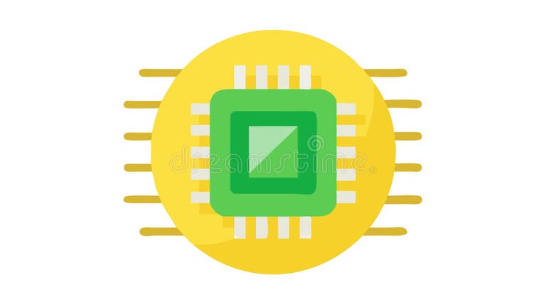 Central Processing Unit CPU Chip Icon, Vector Design Generative AI Stock Vector - Illustration ...