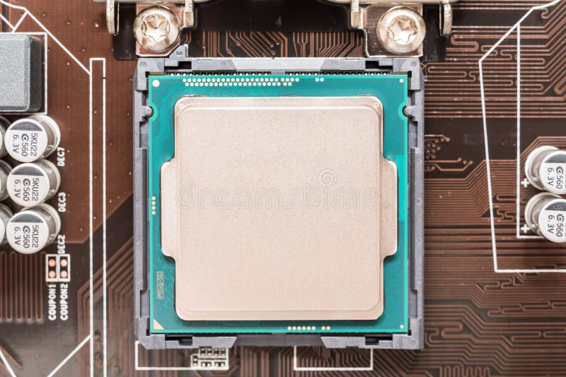 Central Processing Unit (CPU) Chip Stock Photo - Image of close ...