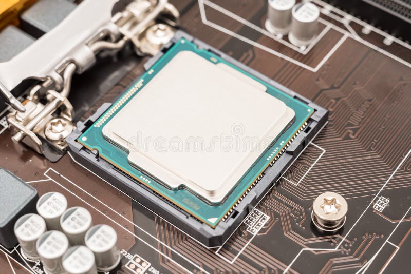 Central Processing Unit (CPU) Chip Stock Photo - Image of computing ...