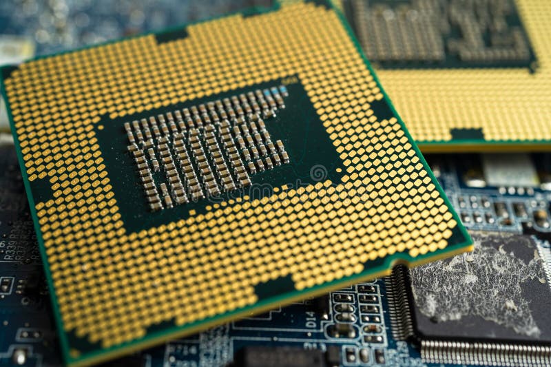 Central Processing Unit Cpu Chip Processor Of Computer Mainboard Electronic Technology Stock