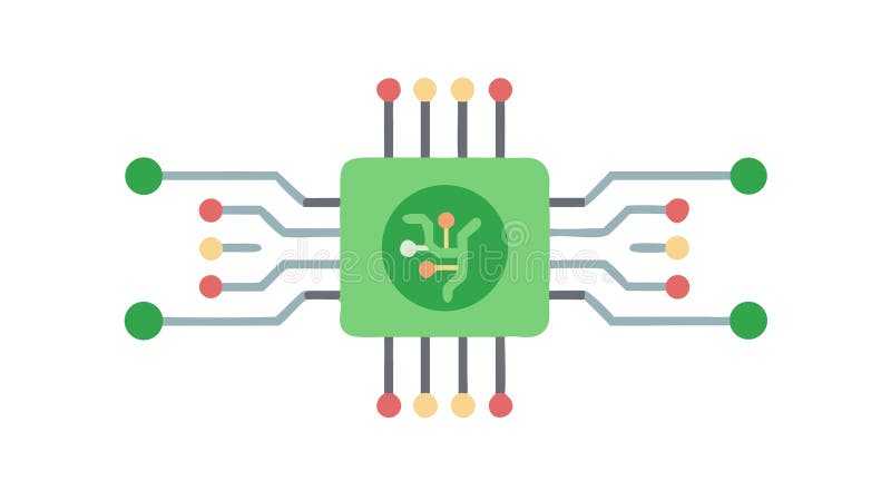 Central Processing Unit CPU on a Circuit Board, Vector Design Generative AI Stock Vector ...