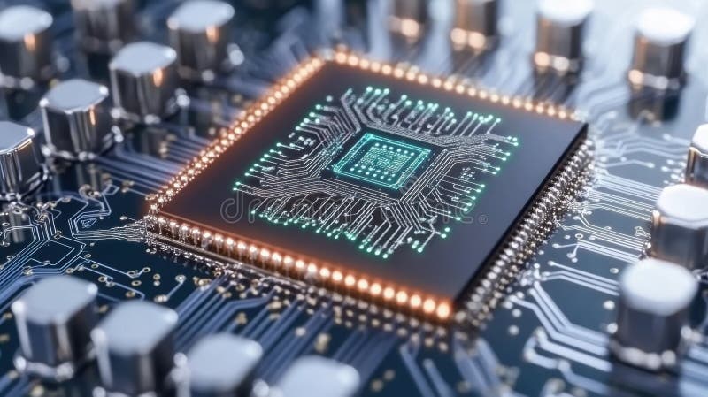 Central Processing Unit (CPU) Stock Illustration - Illustration of ...