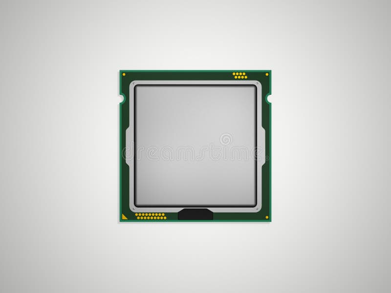 Central Processing Unit CPU. 3d Render. Digital Illustration Stock ...