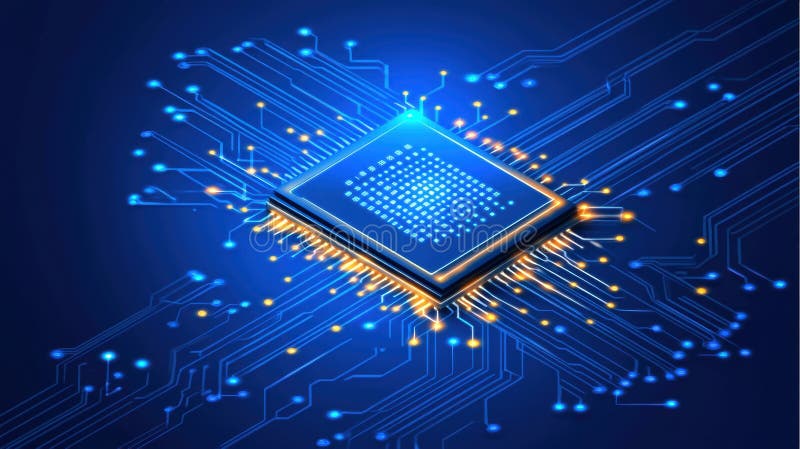 Central Processing Unit (CPU) Stock Illustration - Illustration of ...