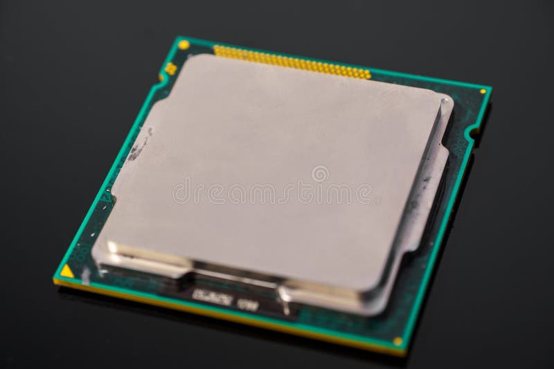 Central Processing Unit (CPU) Resting on a Dark Surface Stock Image ...