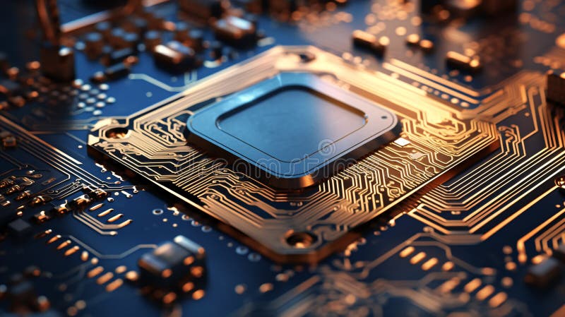 Central Processing Unit - Digital Computing Concept - Generative AI Stock Illustration ...