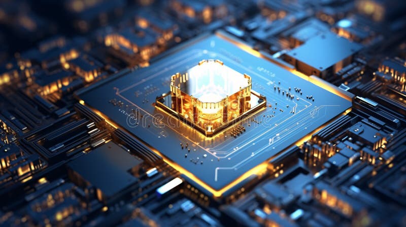 Central Processing Unit - Digital Computing Concept - Generative AI ...