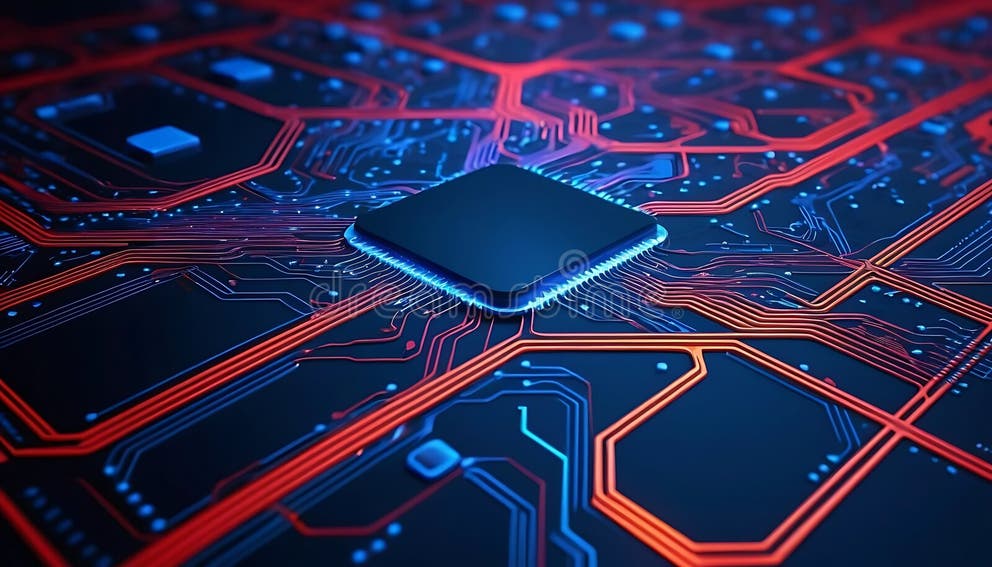 Central Processing Unit: Glowing Circuitry in a Futuristic Style Stock ...