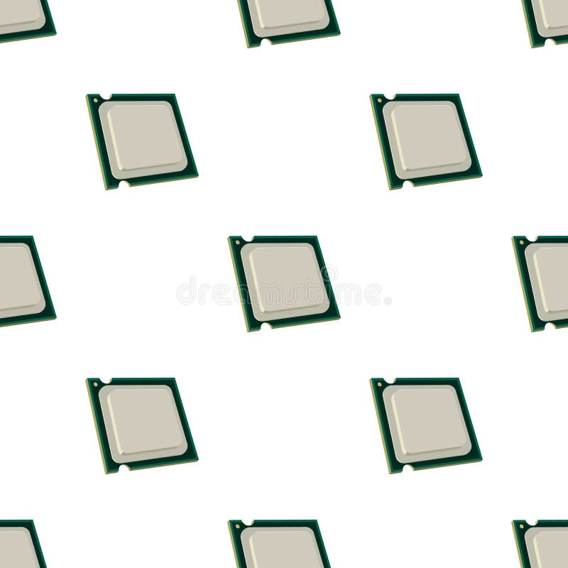 Central Processing Unit Icon in Cartoon Style Isolated on White ...