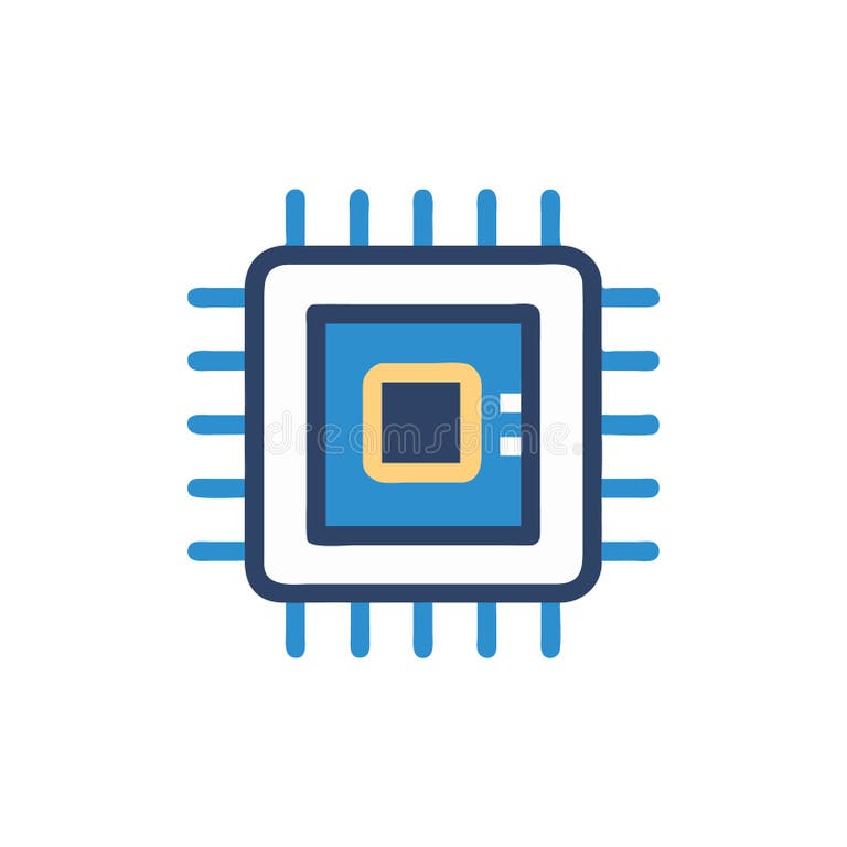 Central Processing Unit Icon Design Stock Image - Illustration of ...
