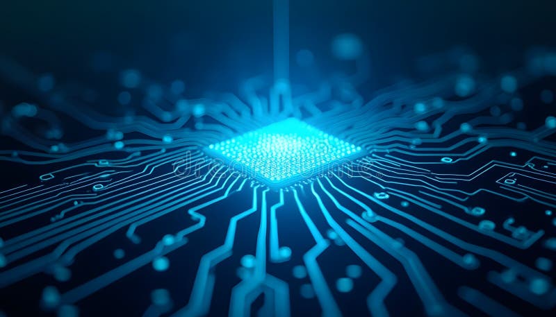 Central Processing Unit Microchip on Circuit Board Stock Image - Image ...