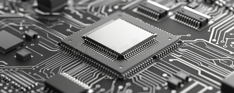 Central Processing Unit on a Motherboard Stock Image - Image of data ...