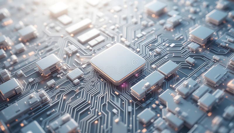 Central Processing Unit: a Sleek, Minimalist Circuit Board Design Stock ...