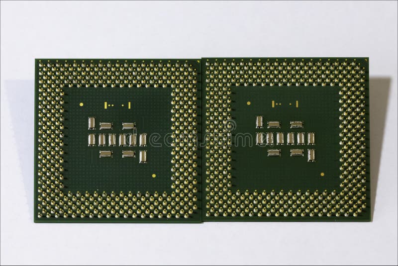 CPU, Central Processing Unit, Viewed from the Pins Side. Stock Image ...