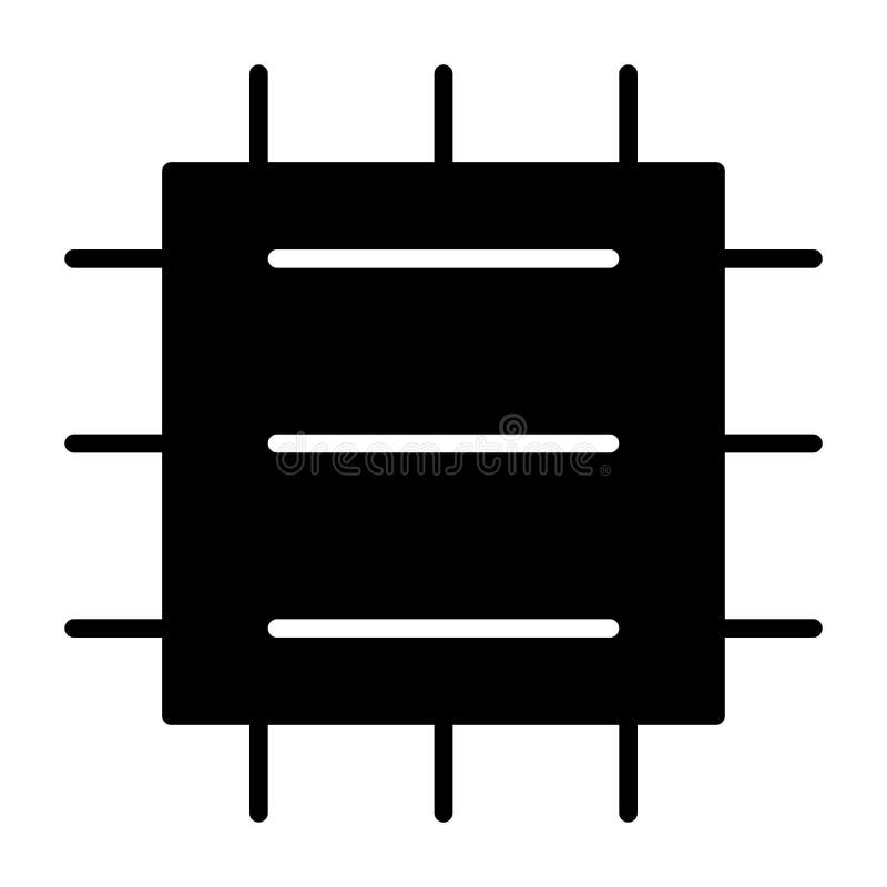 Central Processor Unit Icon. CPU Minimal Pictogram Stock Vector ...