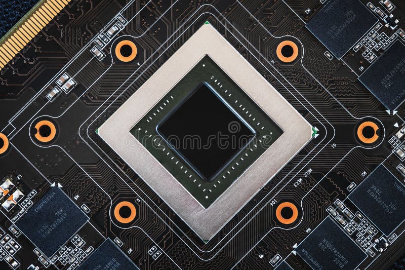 Central Processor Unit Circuit Board Stock Image - Image of central ...