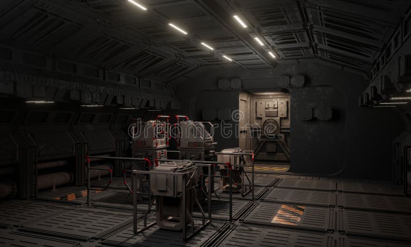 Central Research and Hub Data Computing in Control Room 3d Render Stock ...