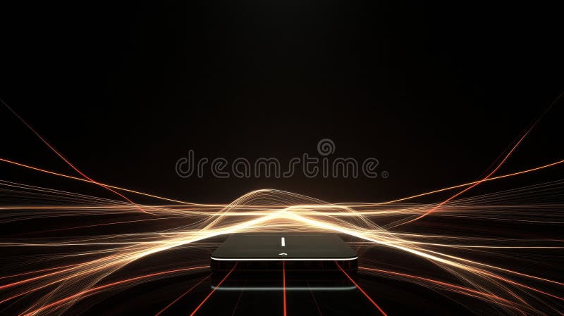 A Central Router and Network Cables Emit Ethereal Light, Illustrating ...