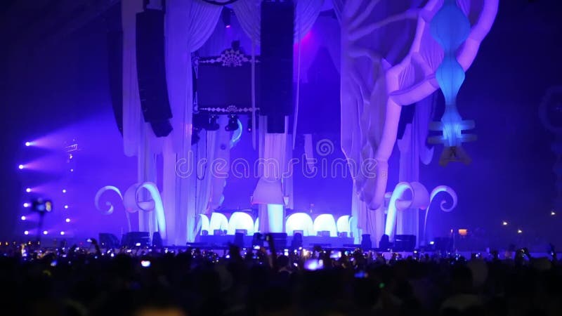 Central Scene with Lasers and Light Flashes in Stock Footage - Video of ...