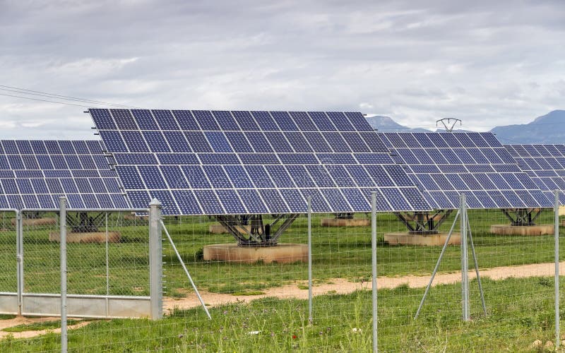 Central of Photovoltaic Panels. Stock Image - Image of photovoltaic ...