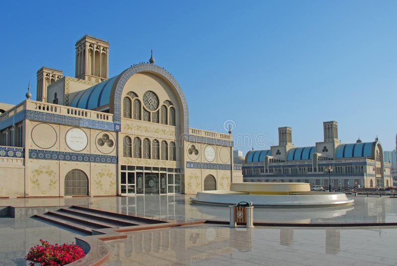 Blue souk in Sharjah stock photo. Image of scenic, urban - 14366908