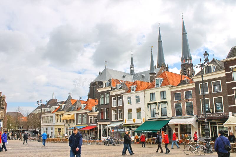 The Central Square in Delft. Netherlands Editorial Stock Photo - Image ...