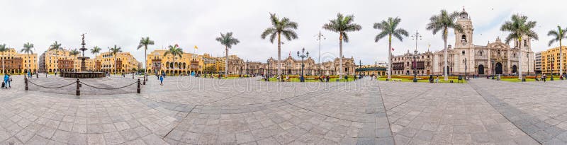 Central Square in the Historic Center of Lima in Peru Editorial Stock ...