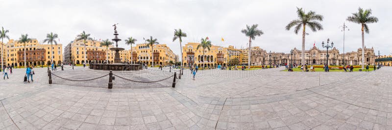 Central Square in the Historic Center of Lima in Peru Editorial Photo ...