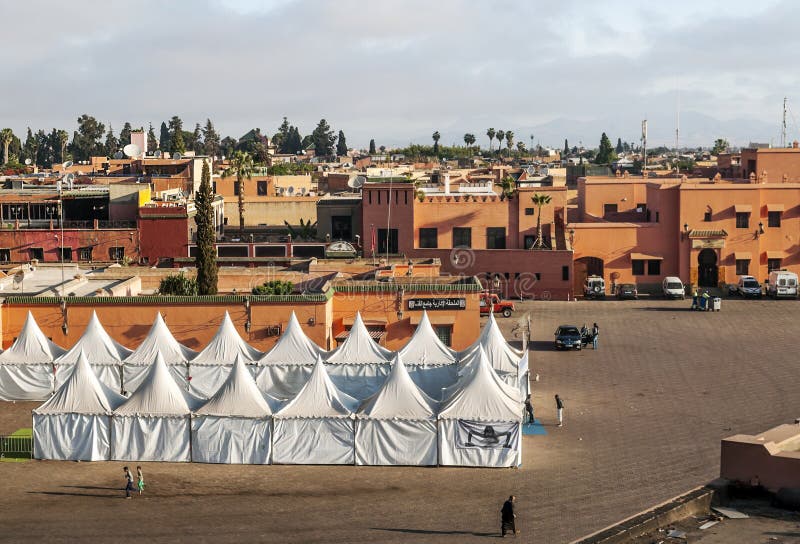 Central Square of Marrakech Editorial Stock Image - Image of north ...