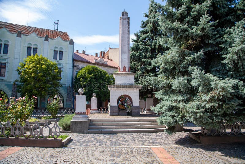 Central Square in Mukachevo, Ukraine Editorial Image - Image of people ...