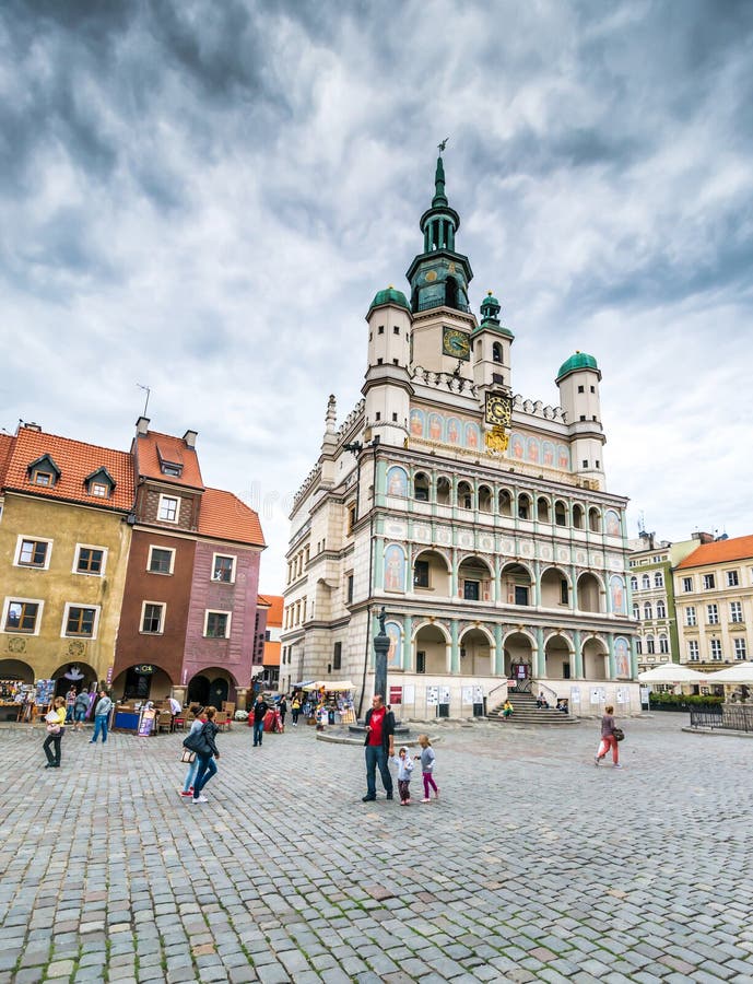 The Central Square of Poznan Editorial Photography - Image of tenement ...
