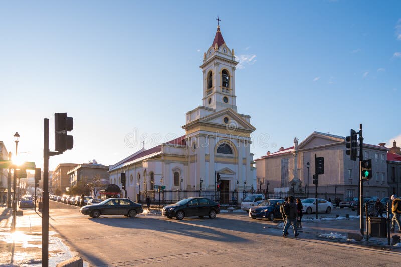 Punta Arenas City Center with Monument Palacio Sara Braun, Chile ...