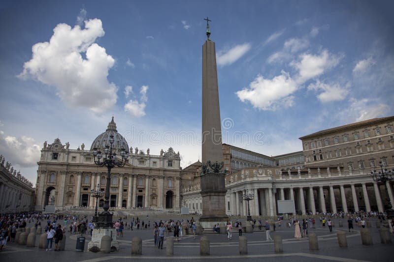 The Central Square in the Vatican - St. Peter S Square with a Column of ...